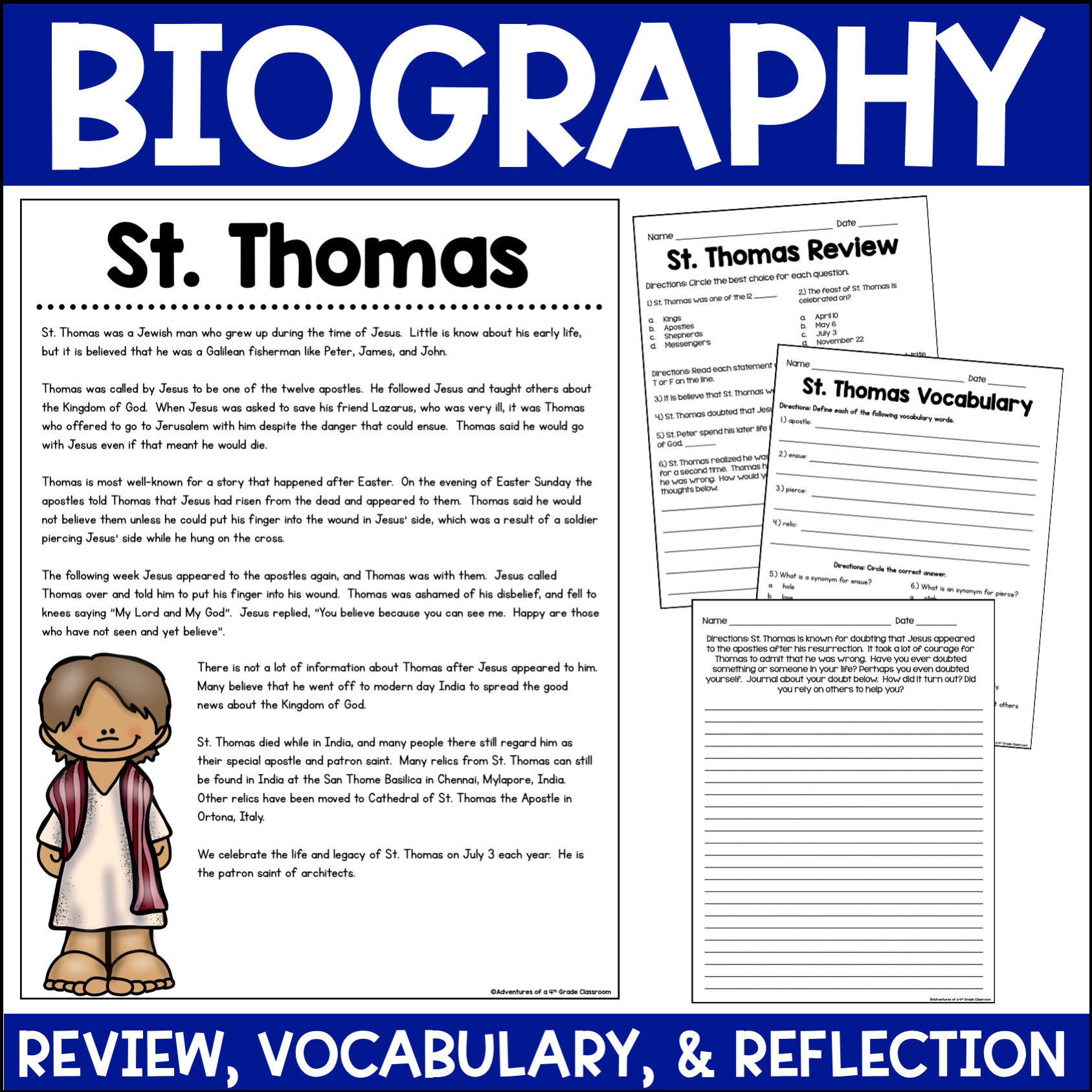 St. Thomas Biography & Activities – Adventures of a 4th Grade Classroom