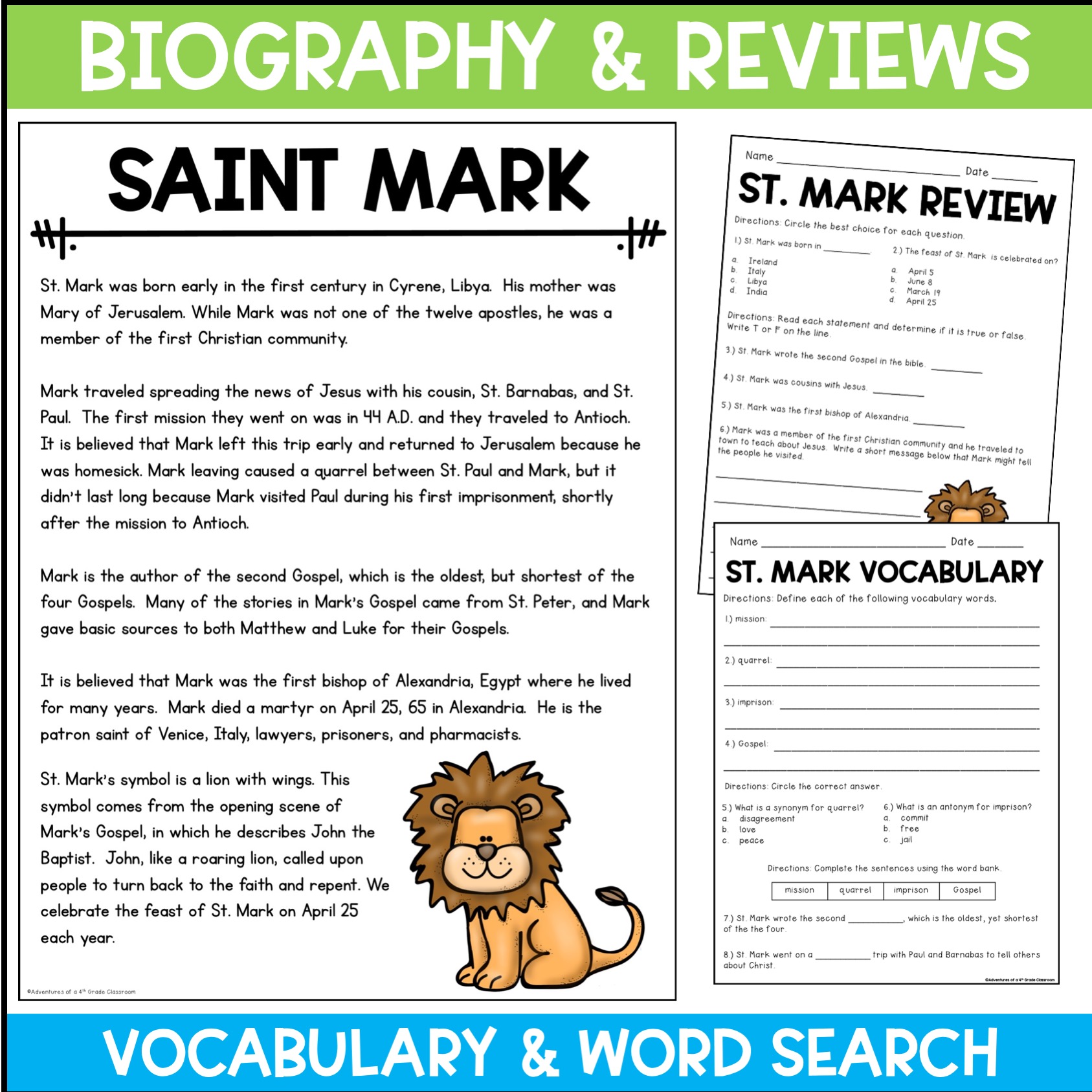 Catholic Saints Biography & Activities | 12 Saints, 12 Months ...
