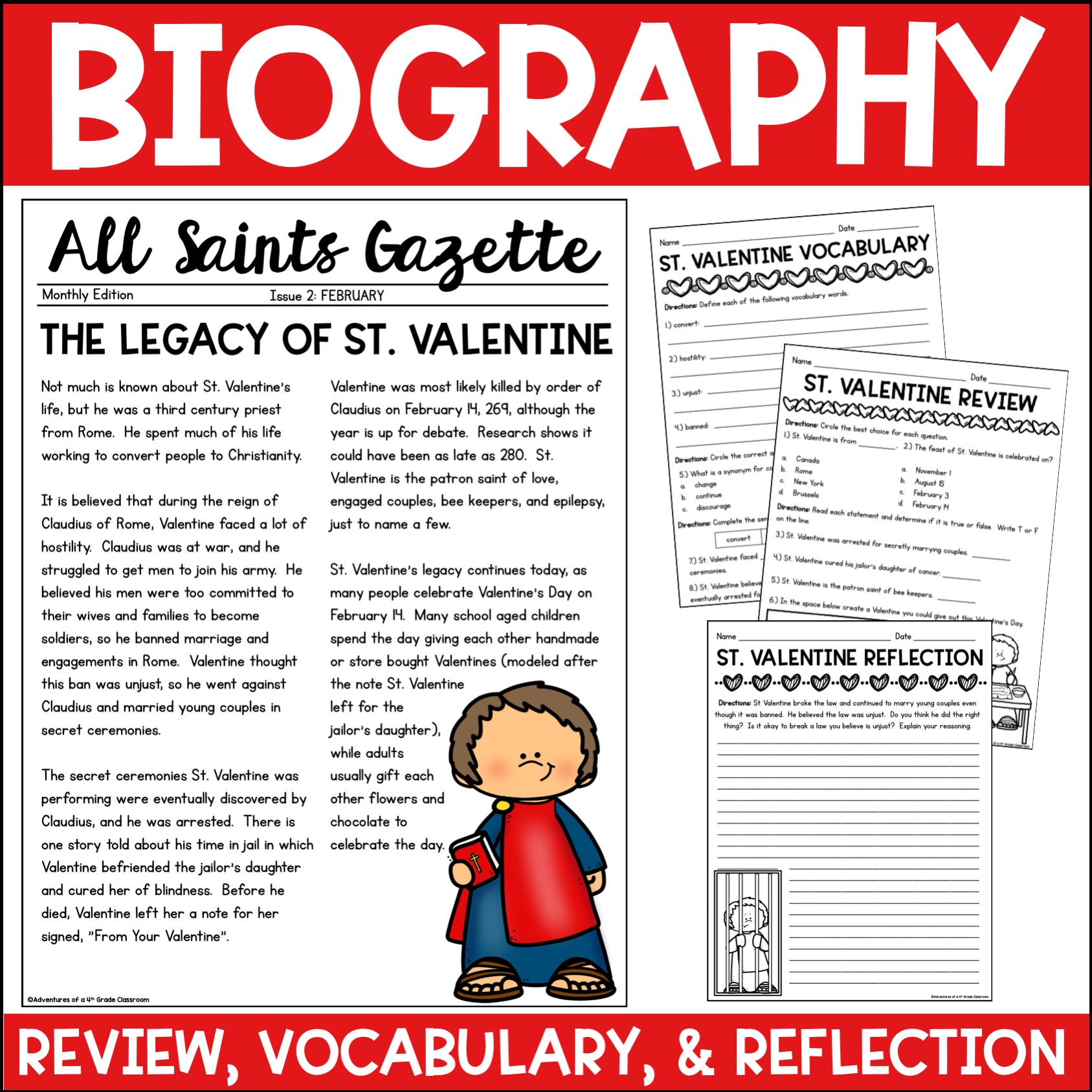 St. Valentine Biography & Activities – Adventures of a 4th Grade Classroom