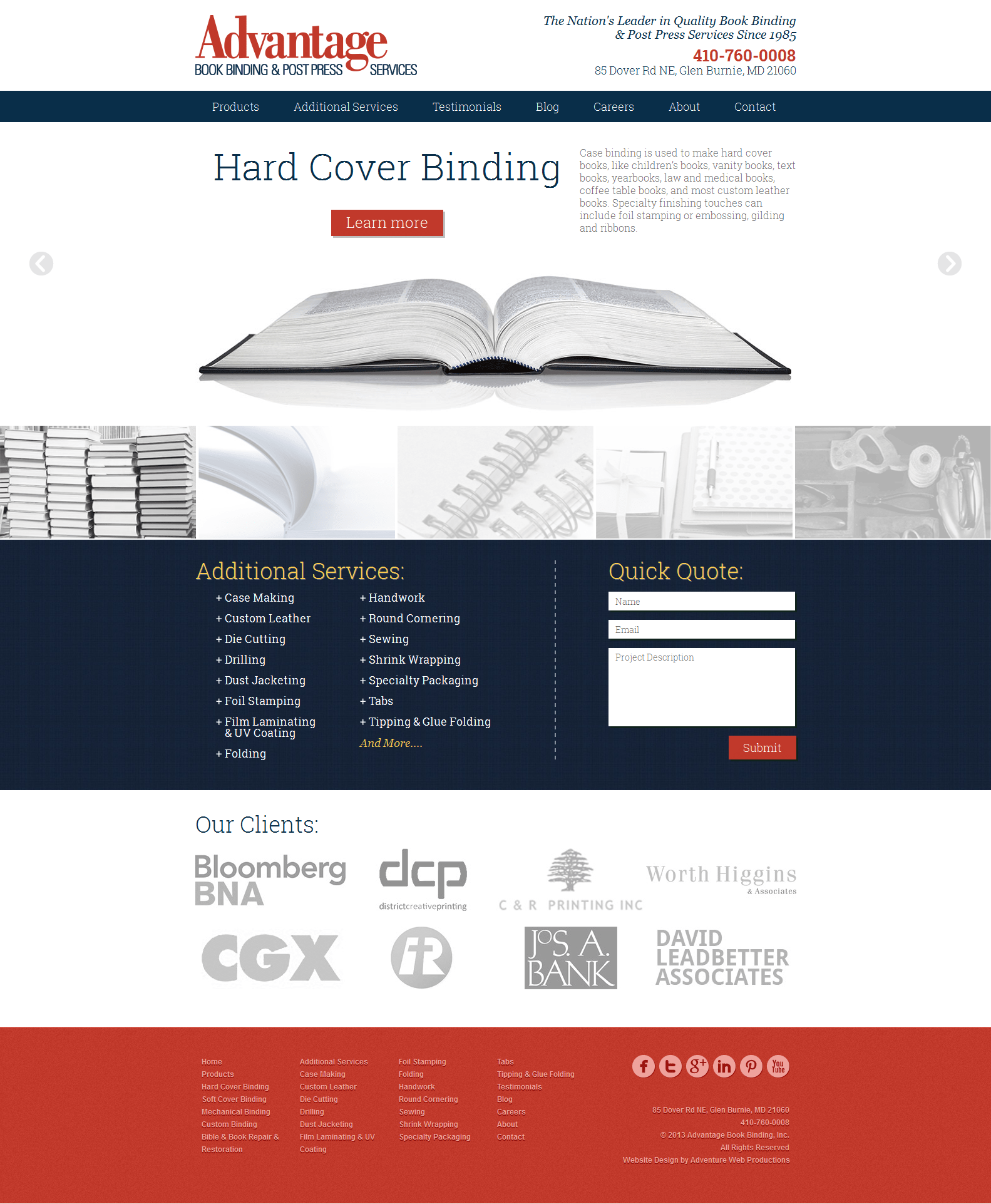 Adventure Web Productions Launches New Site: Advantage Book Binding ...