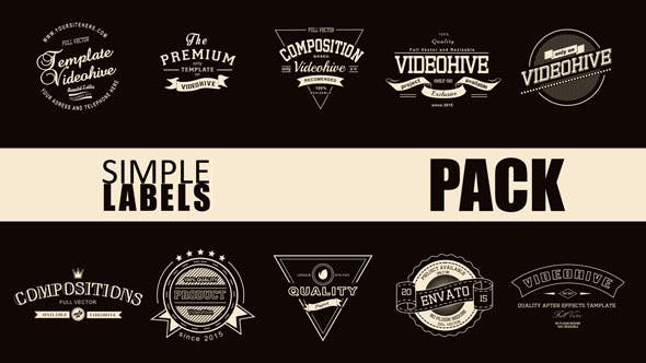 Download Simple Label Pack - FREE Videohive - aedownload.com