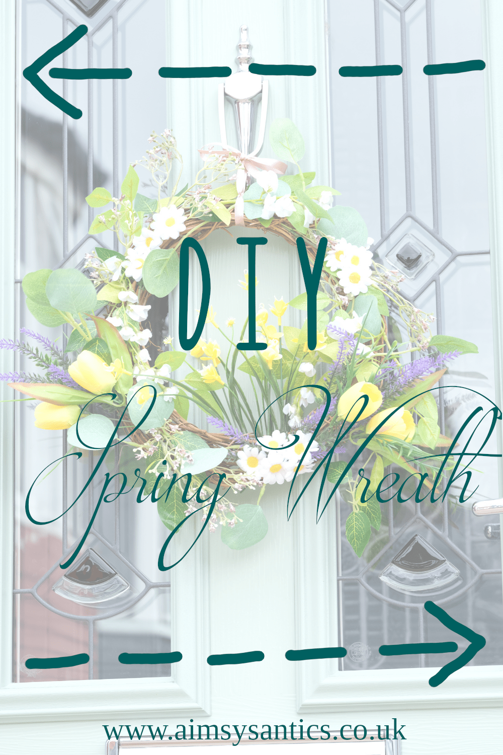 DIY Spring Wreath – How to Make with Faux Flowers - Aimsy's Antics