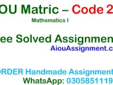 Aiou 247 Solved Assignment Mathematics I Pdf Autumn 2025