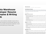 2 Data Warehouse Developer Resume Examples Writing Guide