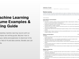 2 Machine Learning Resume Examples Writing Guide