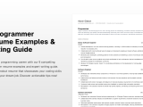 9 Programmer Resume Examples Writing Guide