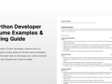 8 Python Developer Resume Examples Writing Guide