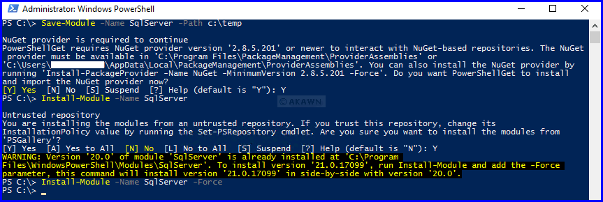 SSMS SQL Server cmdlets – AKAWN