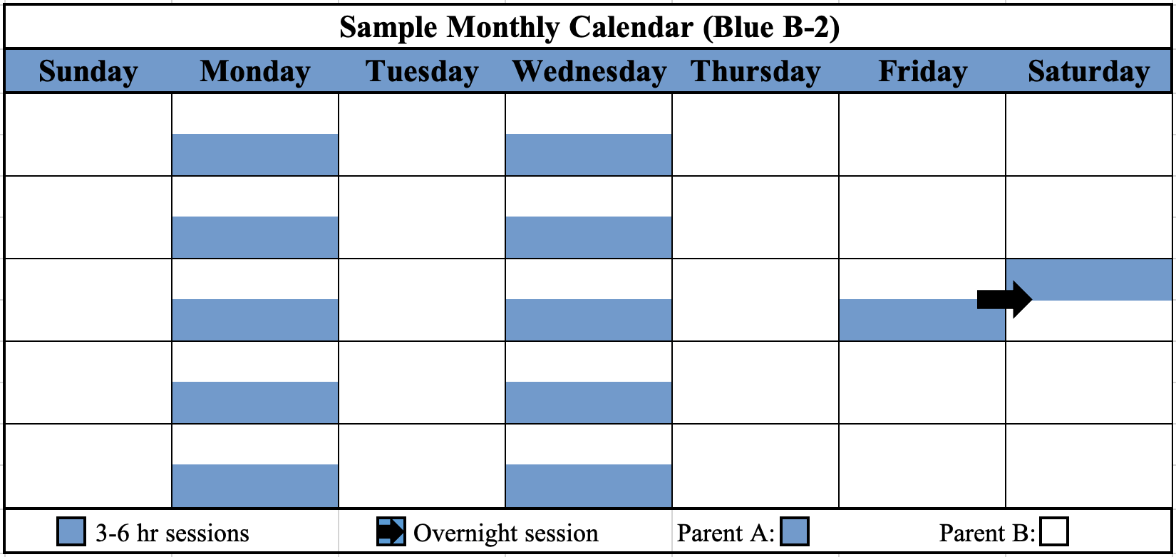 Blue General Time-Sharing Schedule B-2 – Parenting Plans