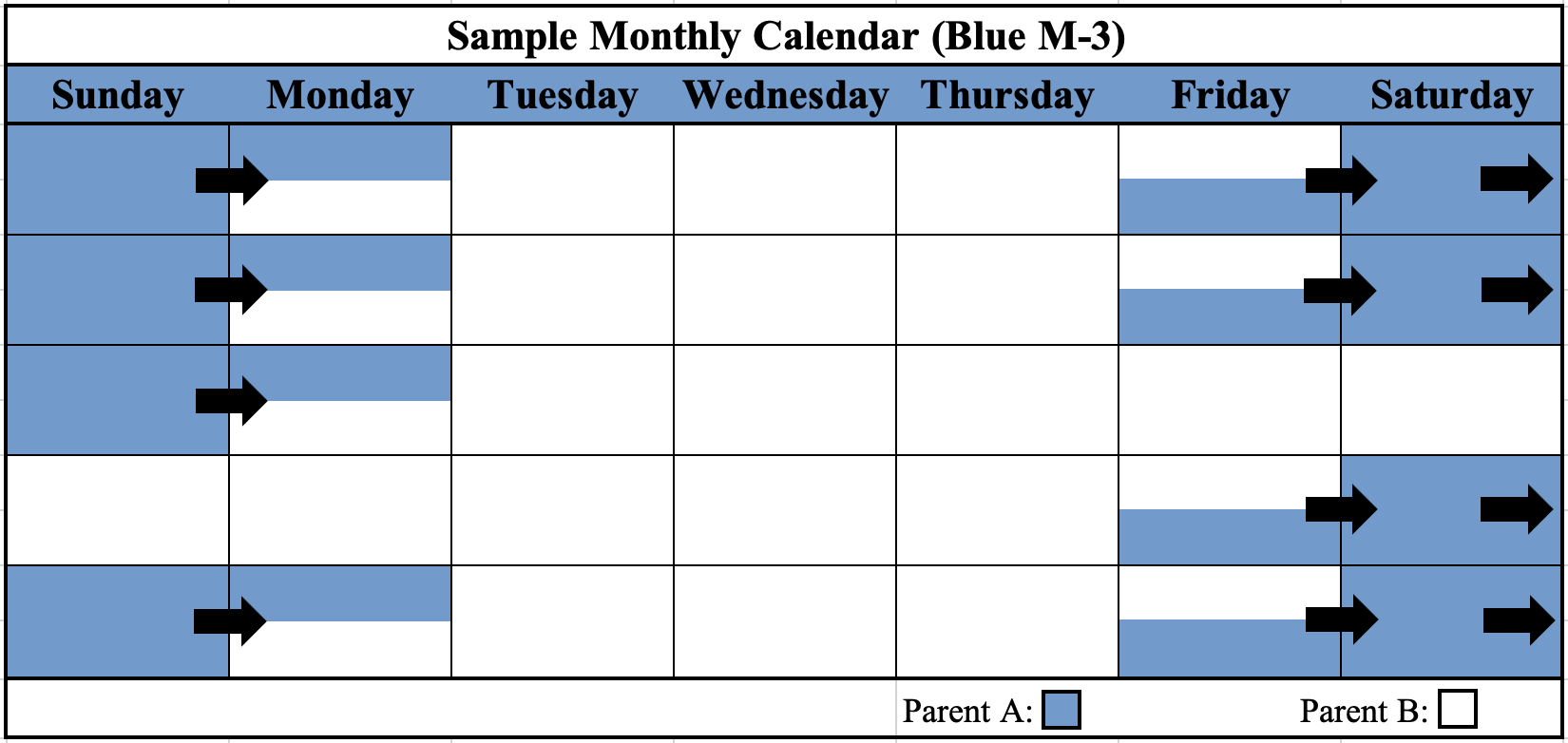 Blue General Time-Sharing Schedule M-3 – Parenting Plans