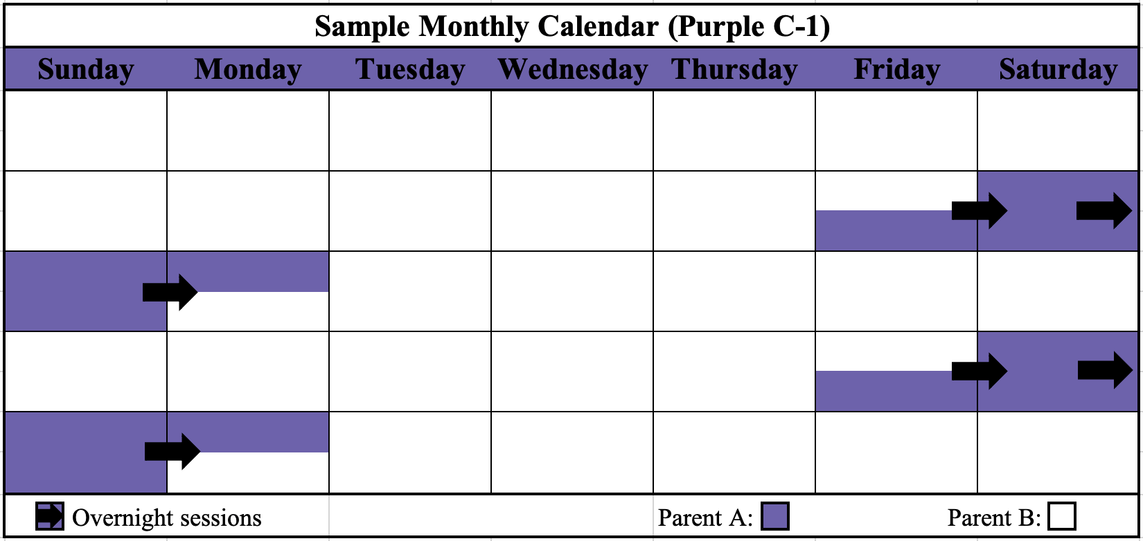 Purple General Time-Sharing Schedule C-1 – Parenting Plans