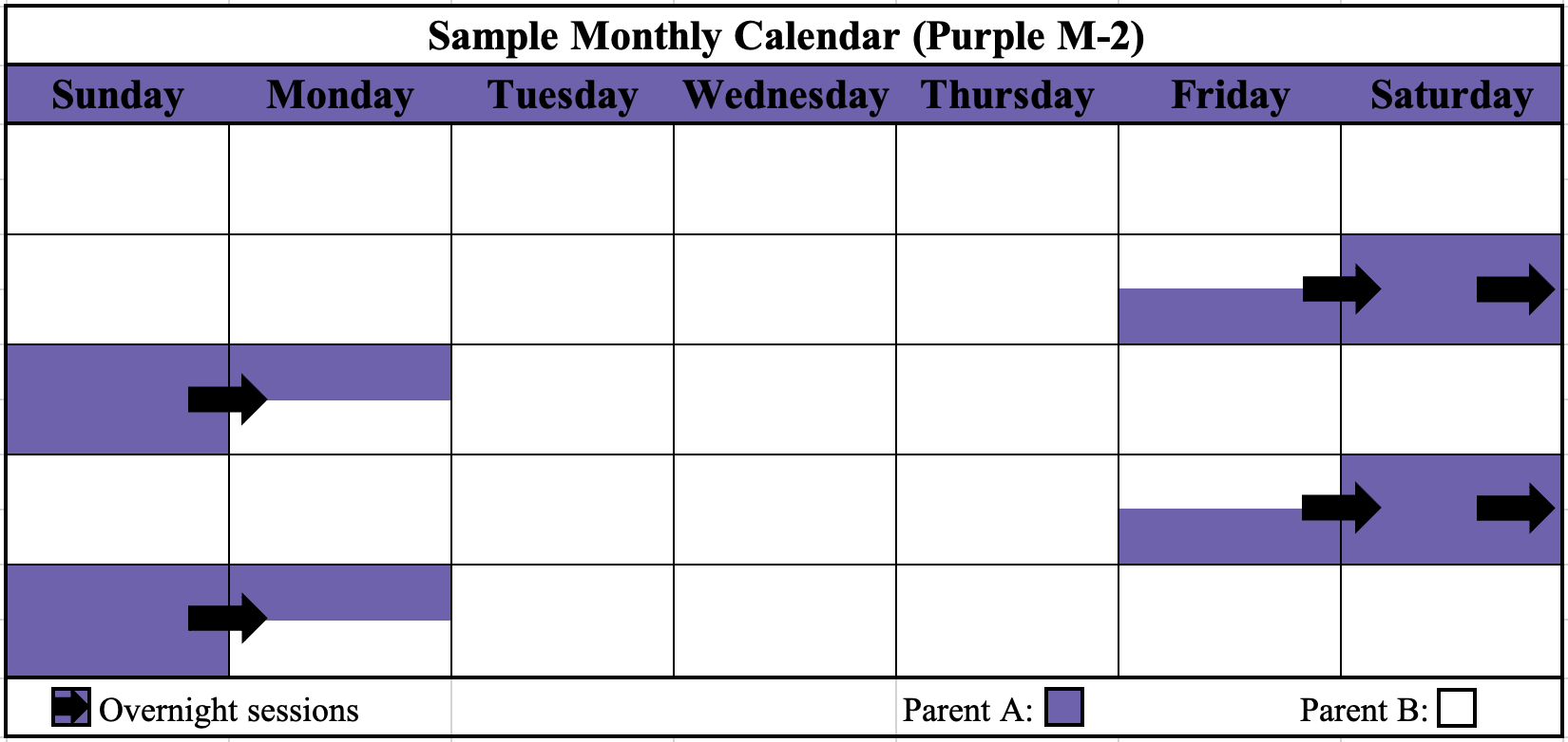 Purple General Time-Sharing Schedule M-2 – Parenting Plans