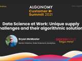 Data Science At Work Unique Supply Challenges And Their Algorithmic