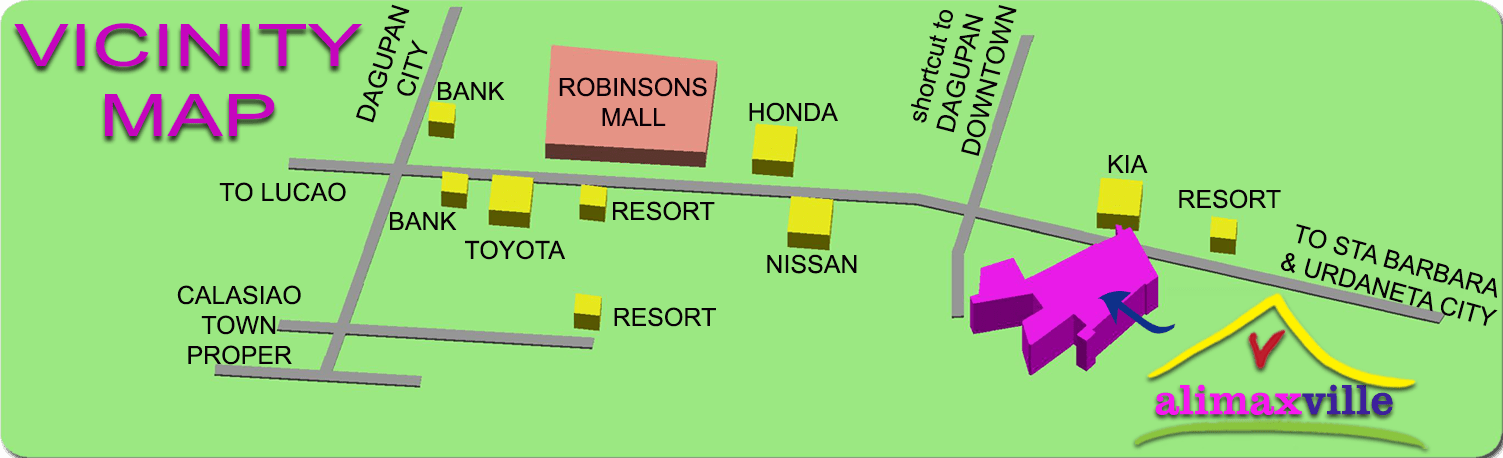 vicinity map – Alimax Subdivision – Modern and Unique Housing in Pangasinan