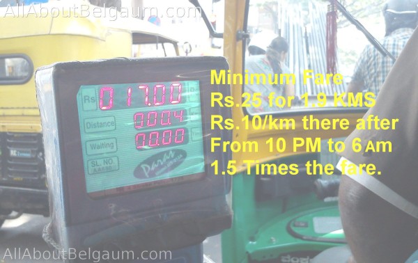 Belgaum Auto Fare Chart - All About Belgaum