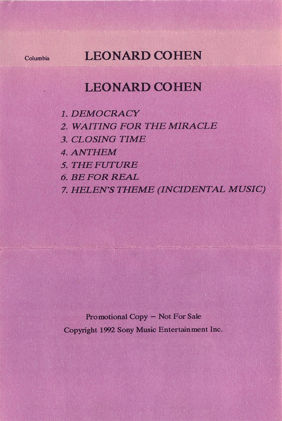 “Helen’s Theme” By Leonard Cohen Featured On Columbia Records ...