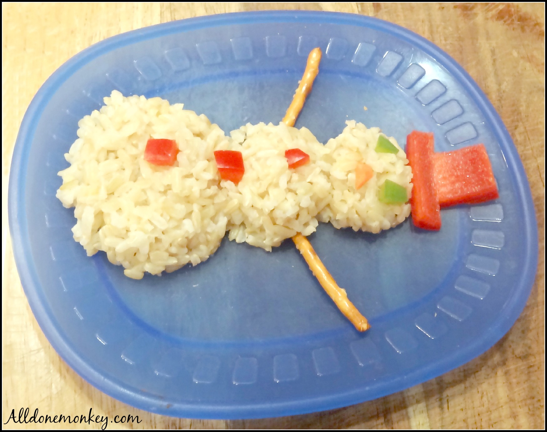 Snowman Rice: Winter Fun for Kids - All Done Monkey