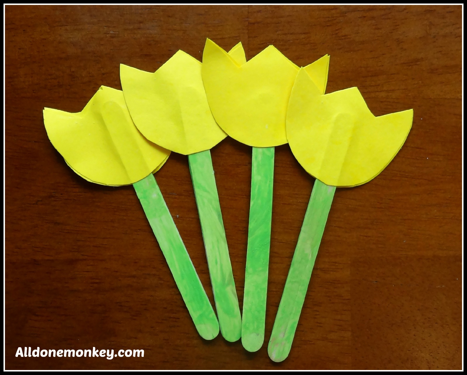 Spring Flower Craft: Popsicle Stick Tulips {Naw Ruz} - All Done Monkey