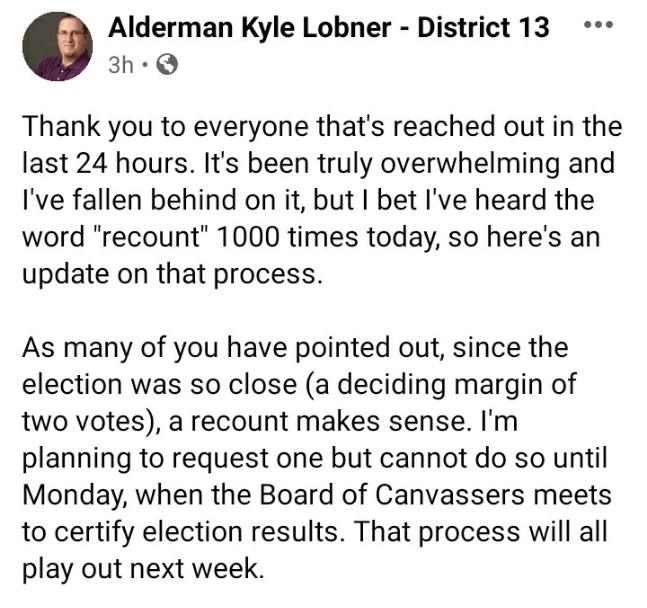 Kyle Lobner Plans To Request Recount – All Things Appleton