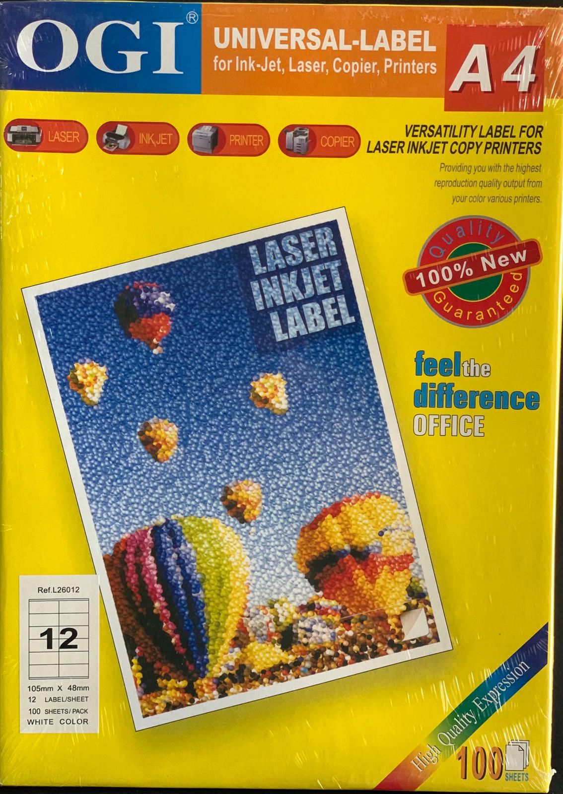 OGI LABEL 12 105X 48 MM L26012 - Al Maha Stationery