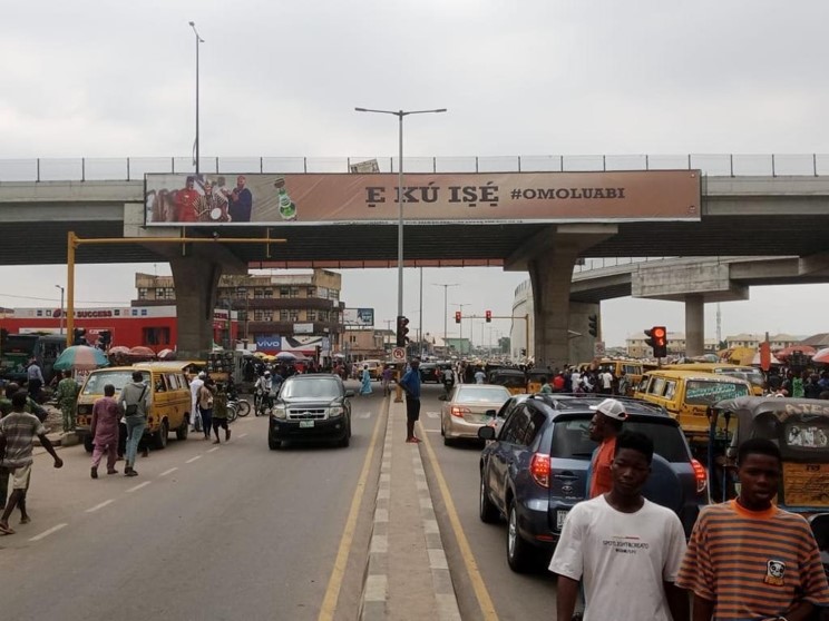 Bridge panel Along Agege Pen Cinema FTF Agege Market, Oba Akran ...