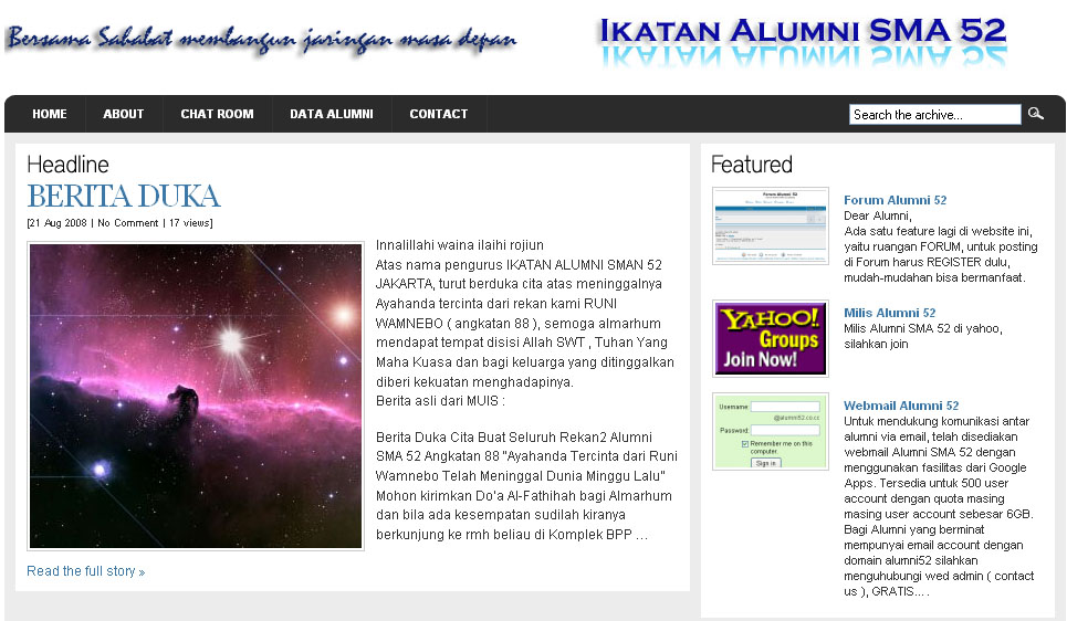 Website Alumni | Blog Bidang Sosial Ikatan Alumni SMA 52 Jakarta