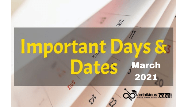 Important National and International Days in March 2021