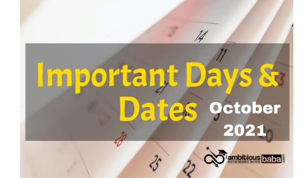 Important Days in October 2021