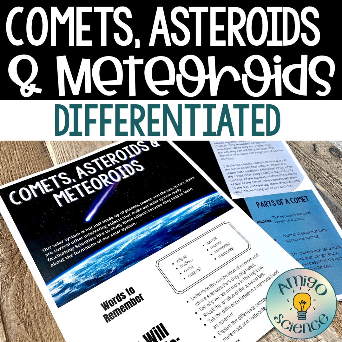 Comets Asteroids and Meteoroids Lesson - Amigo Science