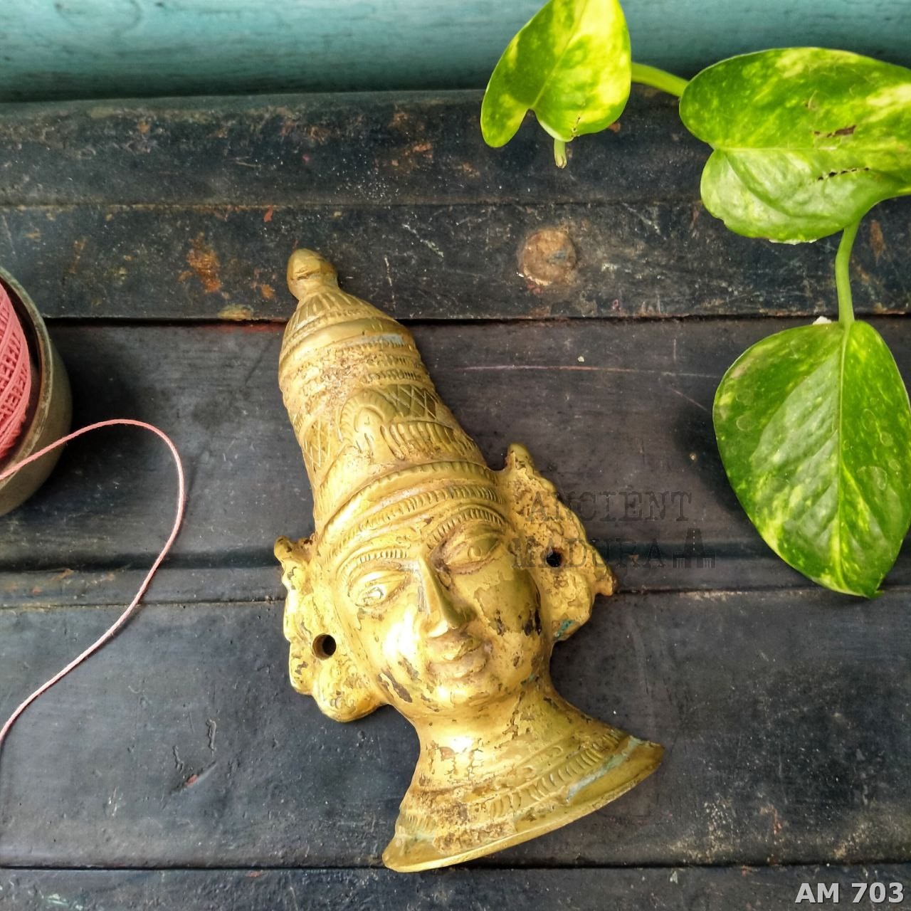 Brass Devi Face - Ancient Madurai