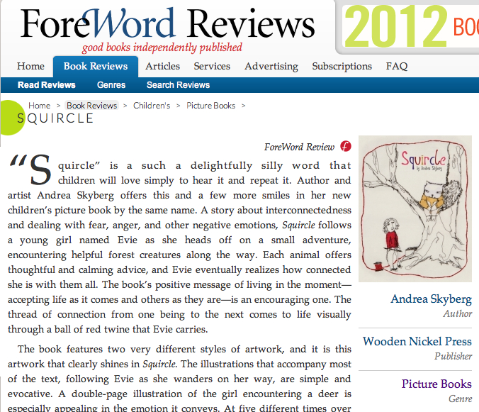 New Review by Foreword magazine! – Andrea Skyberg
