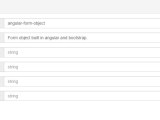 Form Object Built In Angular And Bootstrap Angular Script