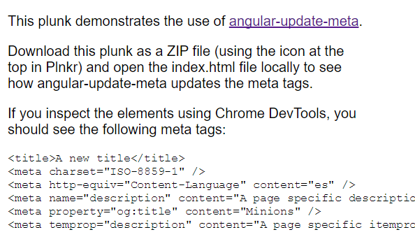 Update Meta Tags In AngularJS | Angular Script