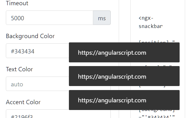 Snackbar (AKA Toast) Notification Component - ngx-snackbar | Angular Script