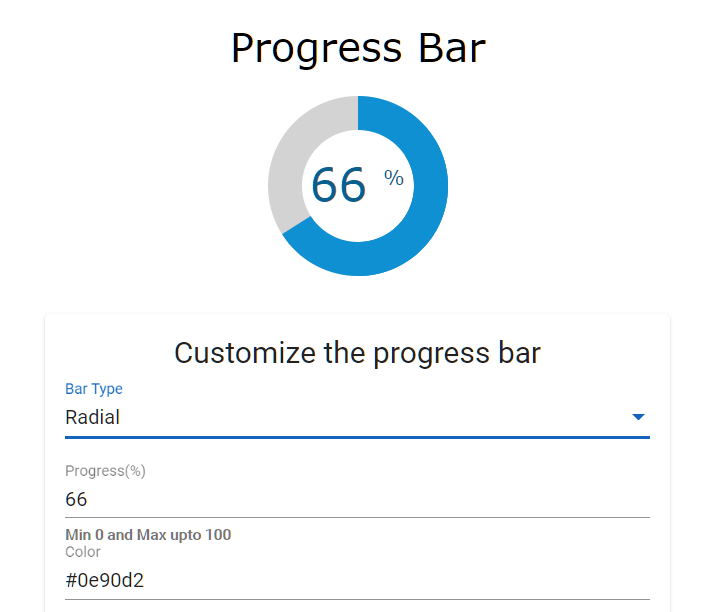 Customizable Radiallinear Progress Bar Component For Angular Angular Script