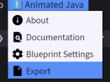 Animated Java Getting Started Exporting A Project