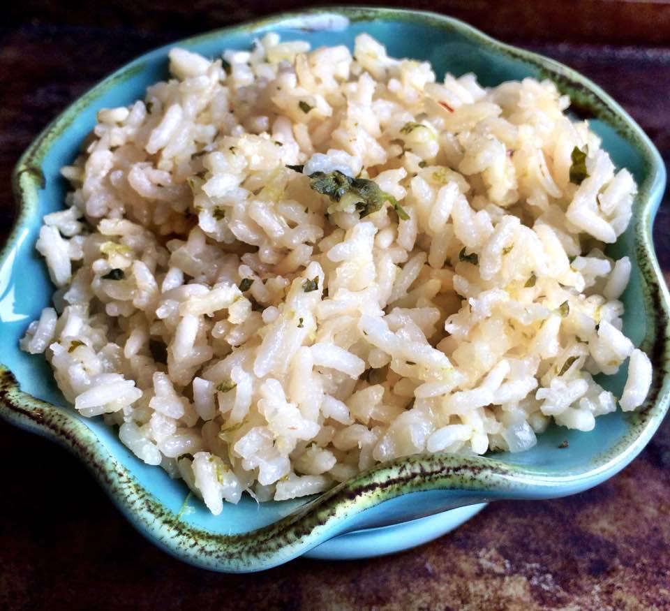 Lime Rice with Garlic and Cilantro - Anita's Table Talk