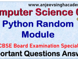 Random Module In Python Important Question Answer Class 12 Computer