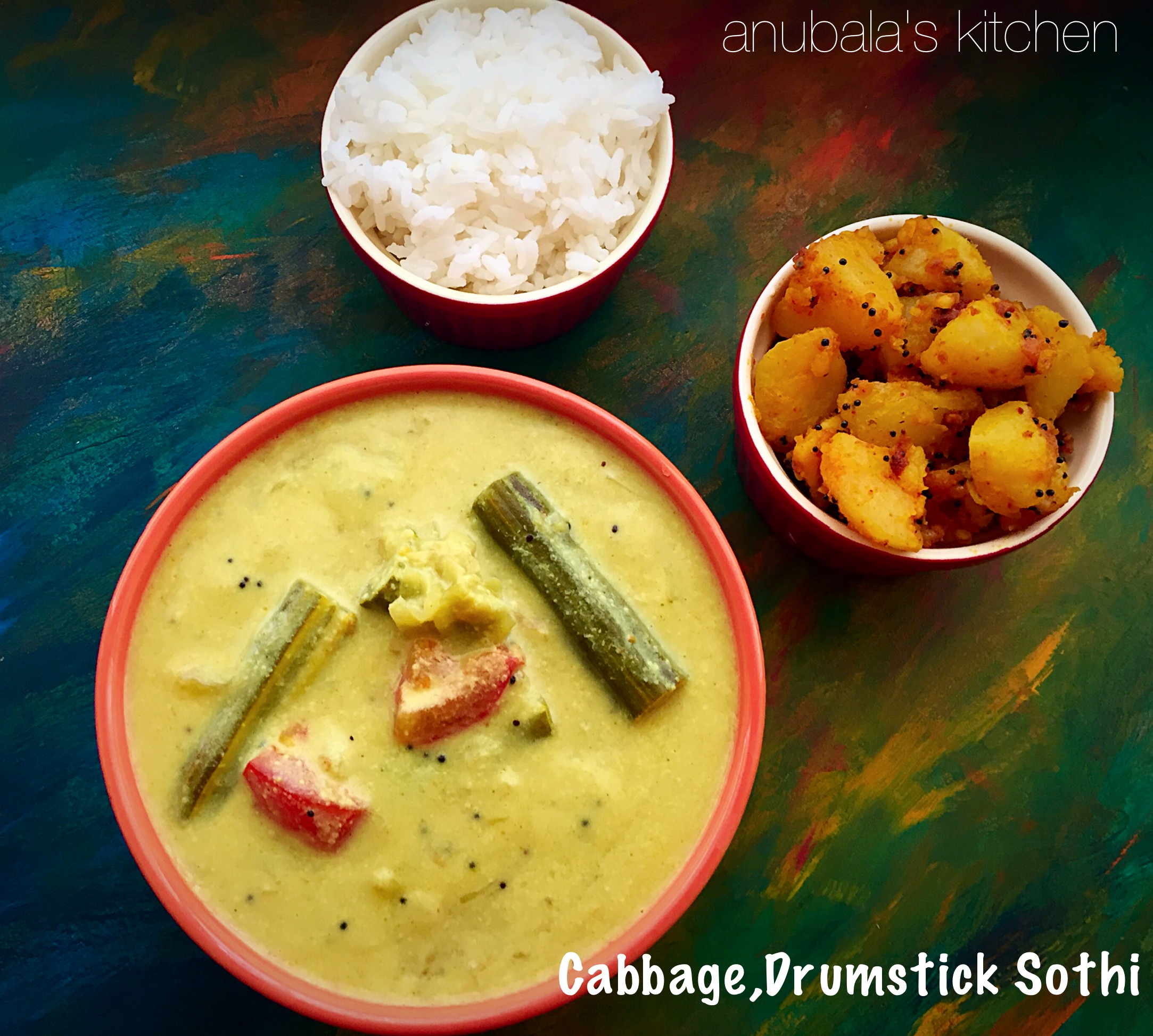 Cabbage, Drumstick Sothi – anubala's kitchen