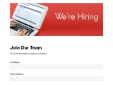 Join Our Team Career Application Form