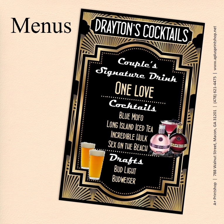 Menus – A Plus Print Shop