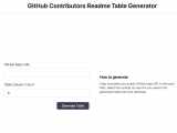 Github Contributors Table Generator Varun