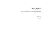 Think Python How To Think Like A Computer Scientist Allen Downey