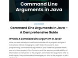 Command Line Arguments In Java Free Download Borrow And Streaming