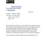 Text Processing In Python David Mertz Free Download Borrow And