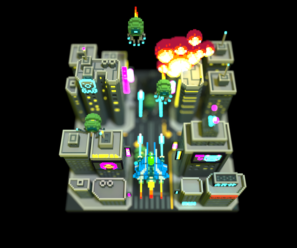 Voxels / Shmup – Army of trolls
