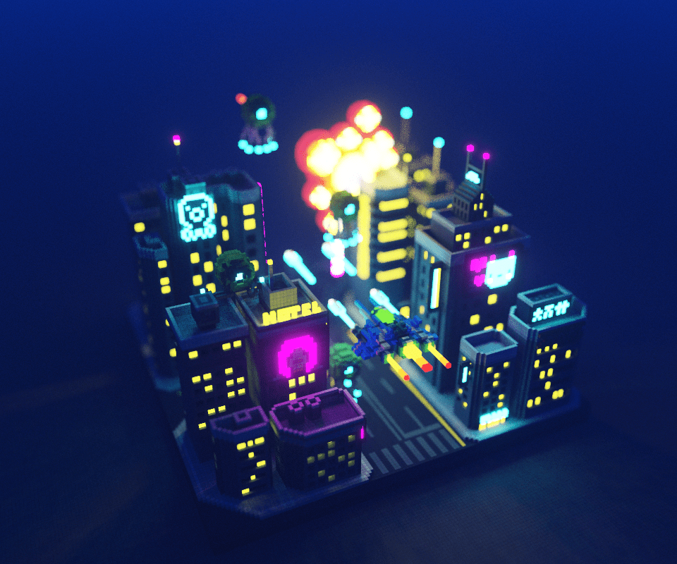 Voxels / Shmup – Army of trolls