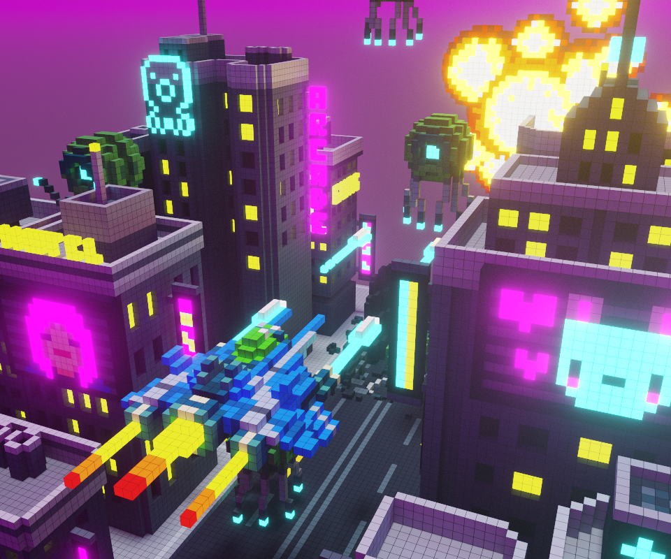 Voxels / Shmup – Army of trolls