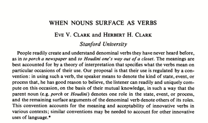 For Eve V. Clark | Arnold Zwicky's Blog