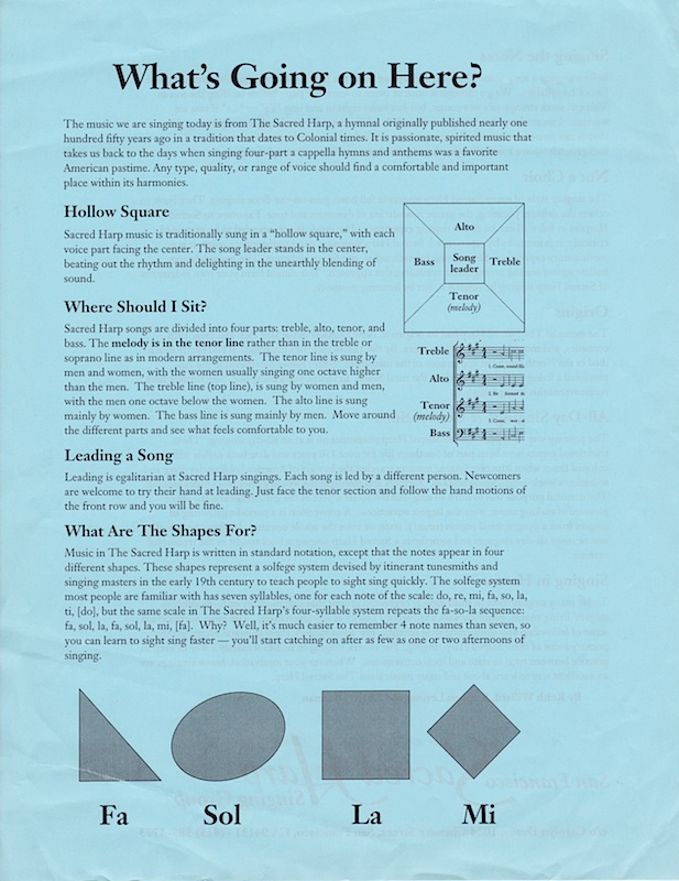Shapenote singing: some basics | Arnold Zwicky's Blog